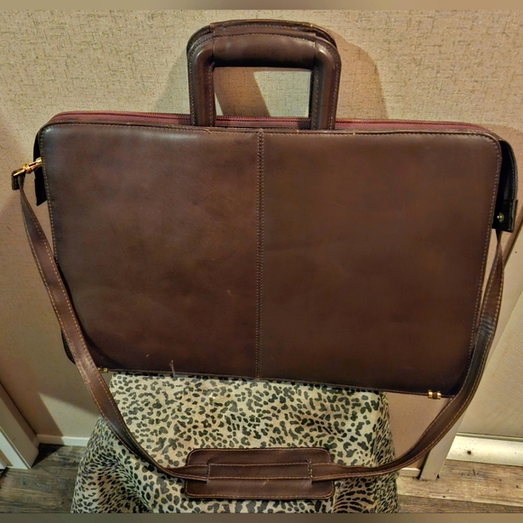 Bugatti | Bags | Bugatti Brown Genuine Leather Briefcase Guc | Poshmark